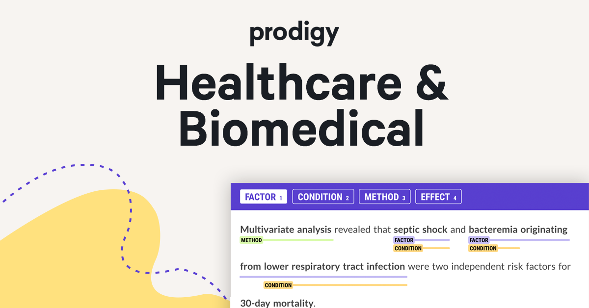 Healthcare & Biomedical · Prodigy · An annotation tool for AI, Machine Learning & NLP