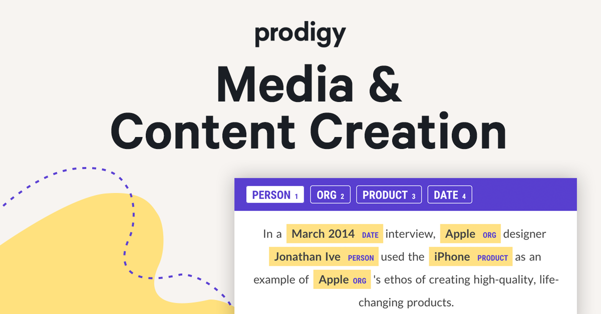 Media & Content Creation · Prodigy · An annotation tool for AI, Machine Learning & NLP